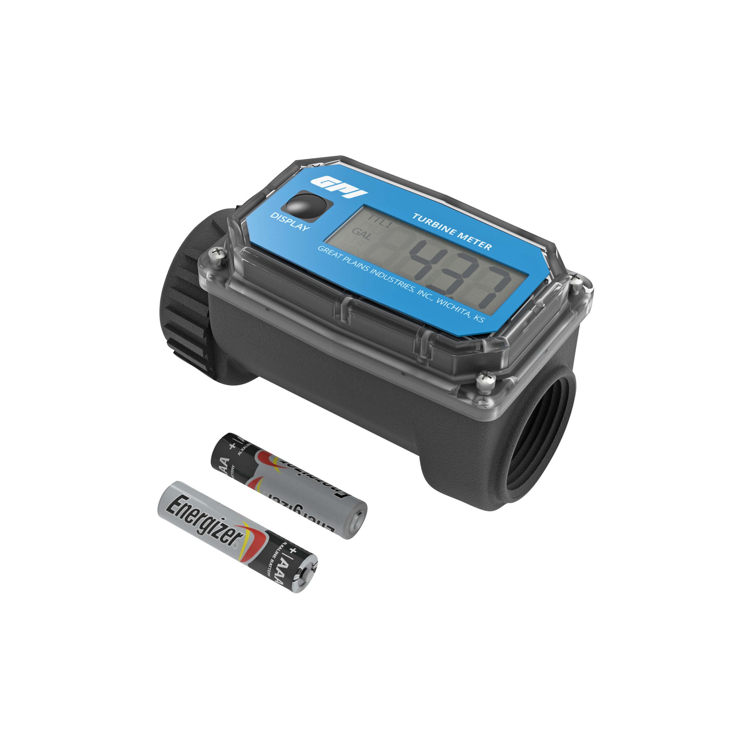 Turbine Flow Meter, Battery Powered Display, Nylon Body for Water ...