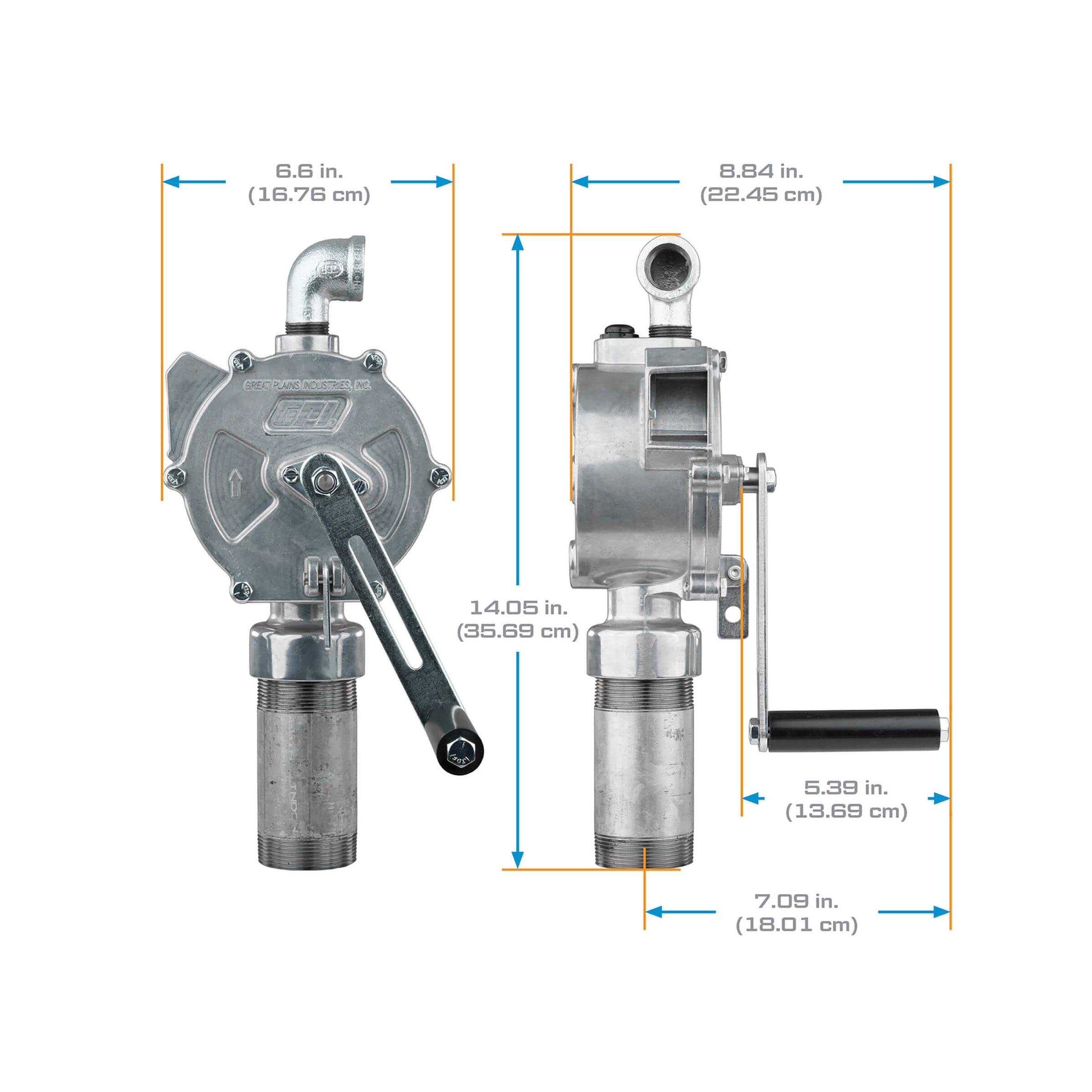 10 Gallon per 100 Revolutions Rotary Action Fluid Transfer Hand Pump ...