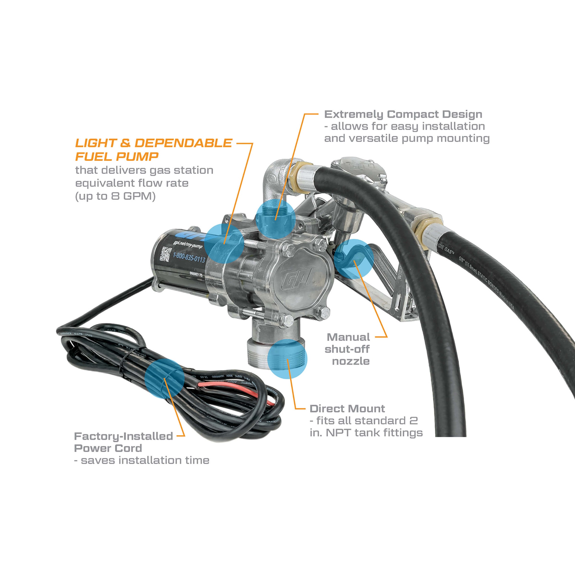 GPI 8 GPM 12V Fuel Transfer Pump — GREAT PLAINS INDUSTRIES