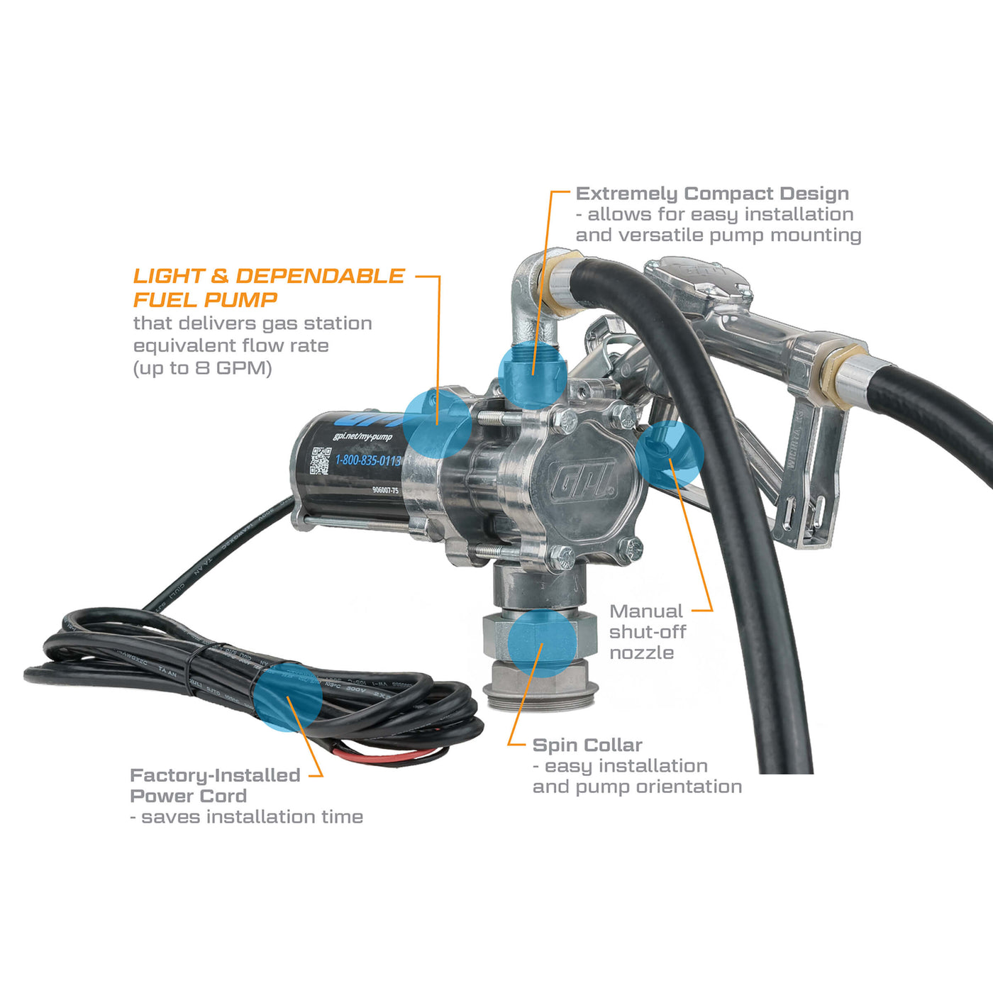 GPI 8 GPM 12V Fuel Transfer Pump — GREAT PLAINS INDUSTRIES