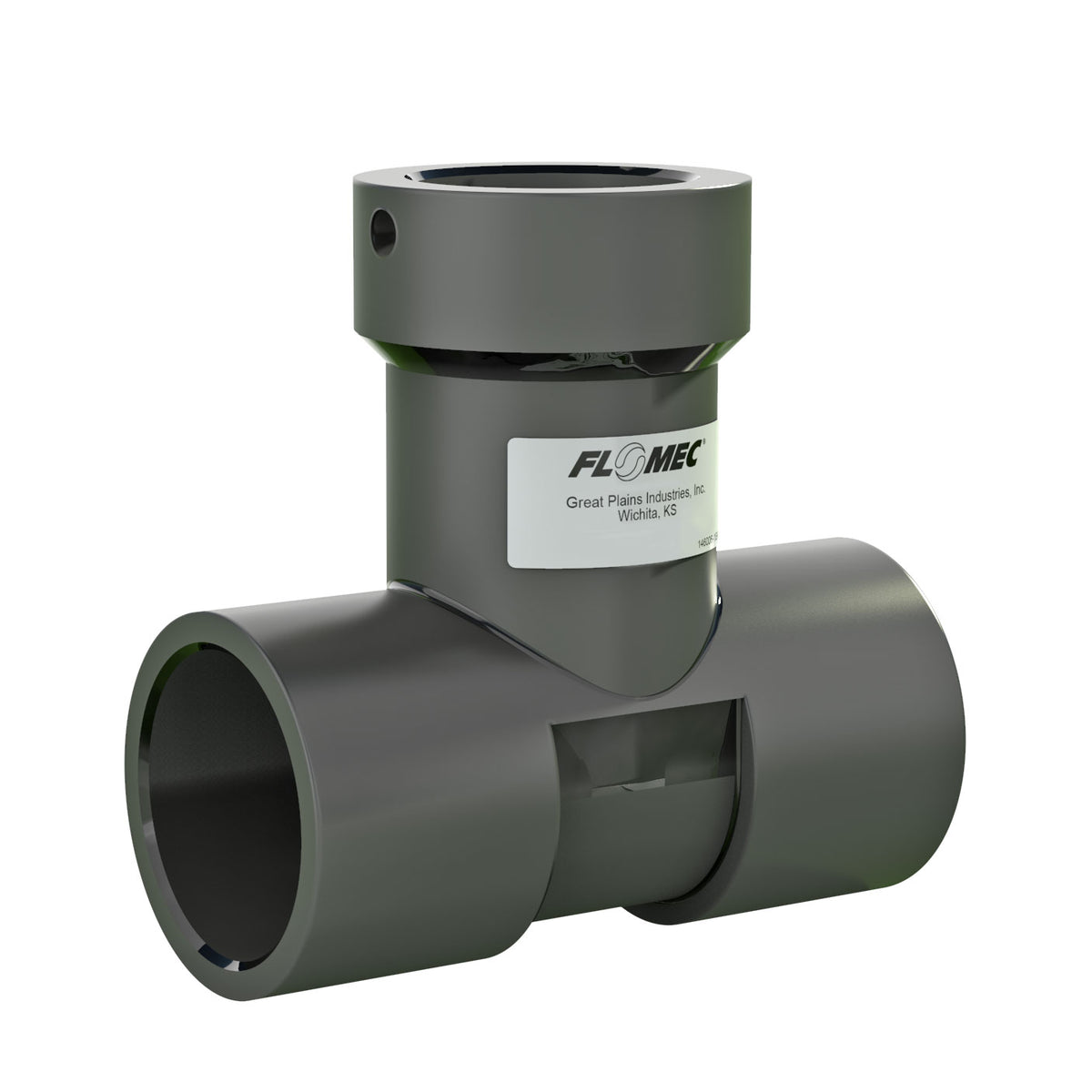 Schedule 80 PVC Socket Tee for FLOMEC Sonic Series Flowsensor — GREAT PLAINS INDUSTRIES