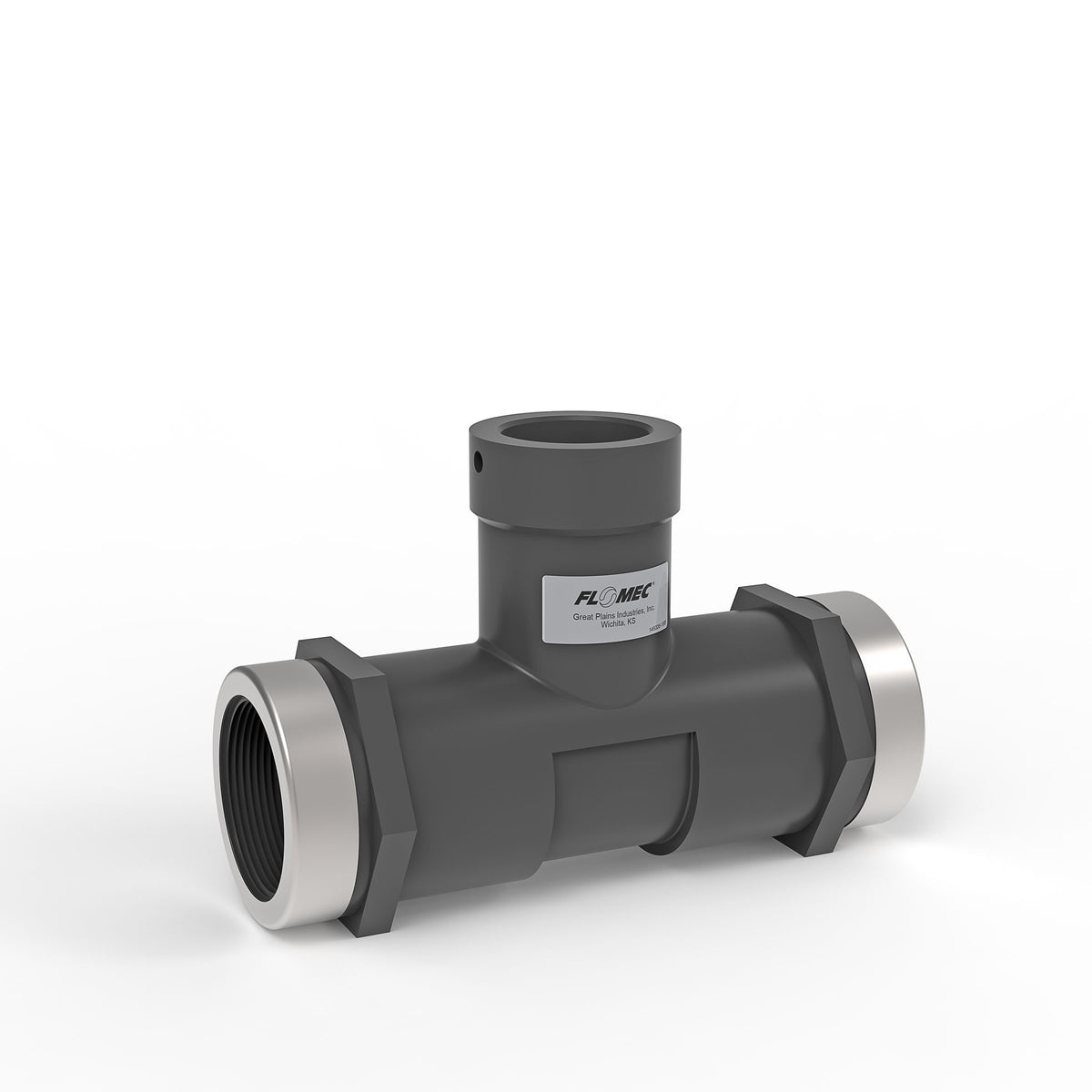 Replacement Threaded PVC Tee for FLOMEC AQUAsonic Series Flow Meters ...