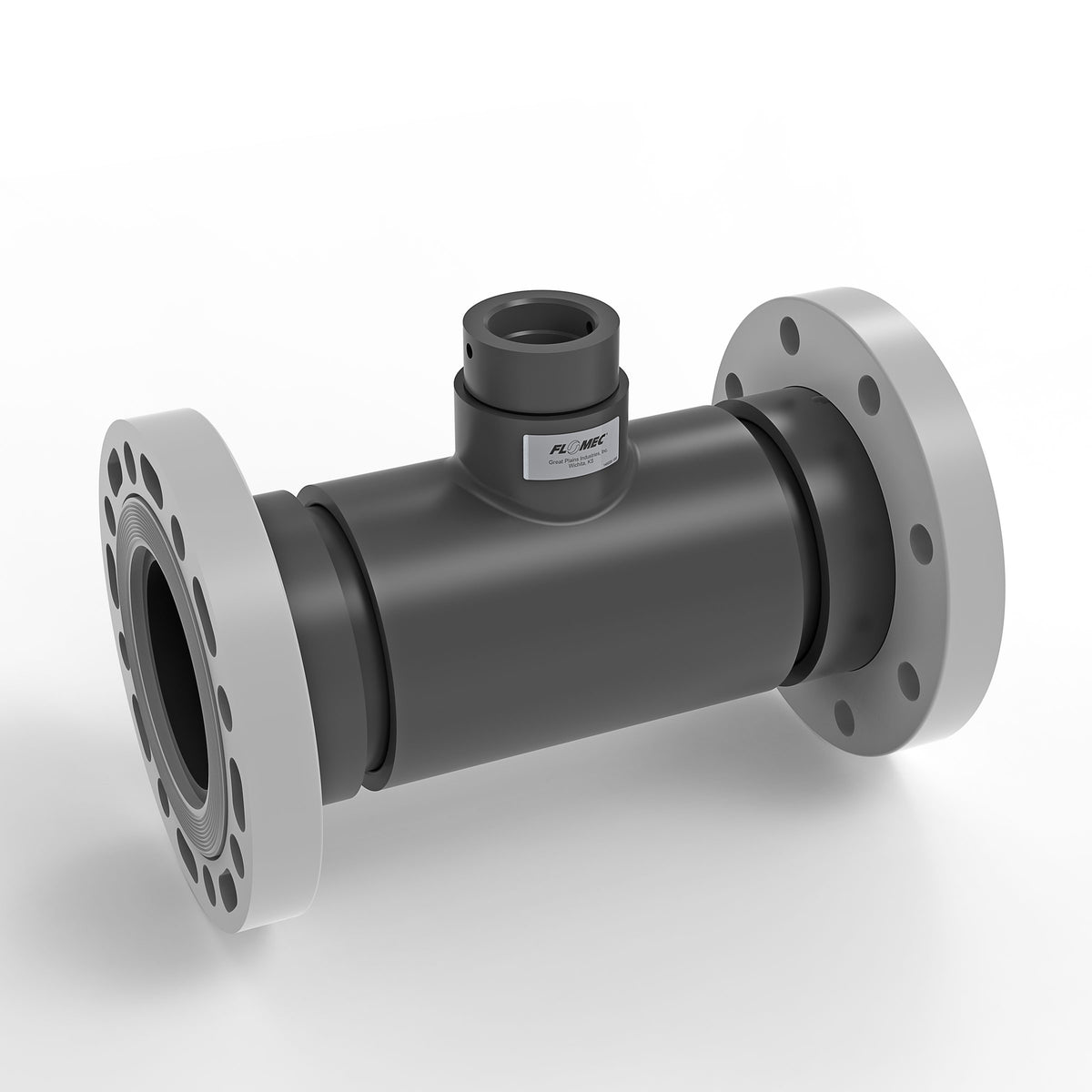 Replacement Flanged PVC Tee for FLOMEC AQUAsonic Series Flow Meters ...