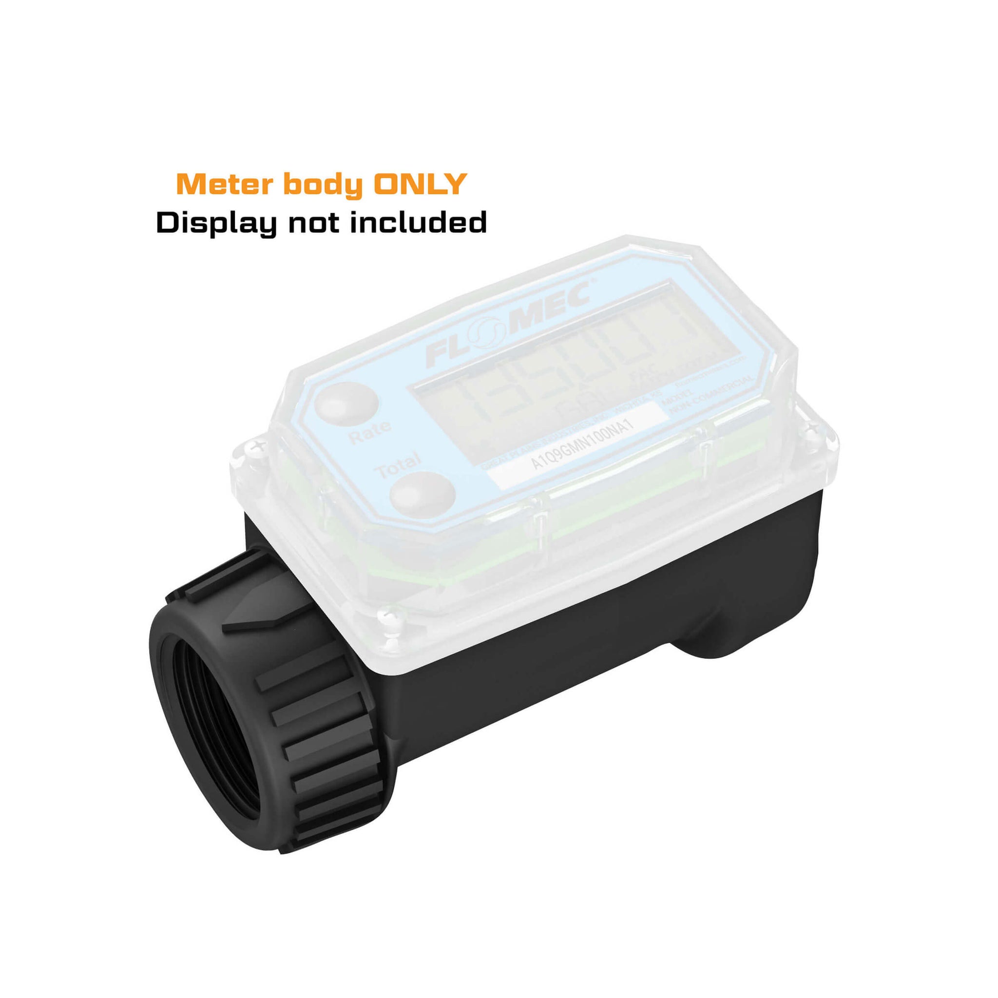 Paddlewheel Flow Meter, Low Flow, Battery Powered Display, Nylon Body ...