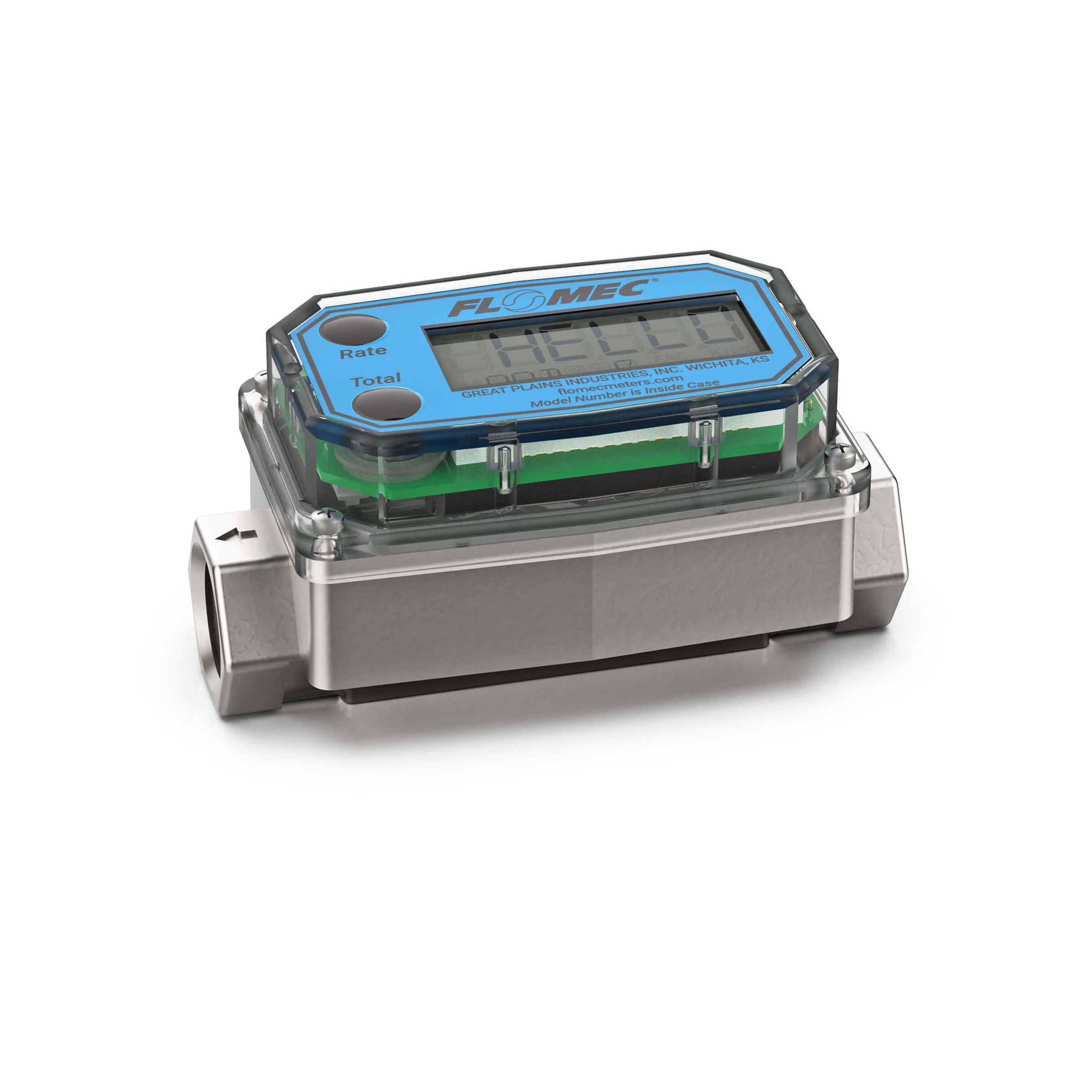 Turbine Flow Meter, Battery Powered Display, Aluminum Body for Solvent ...