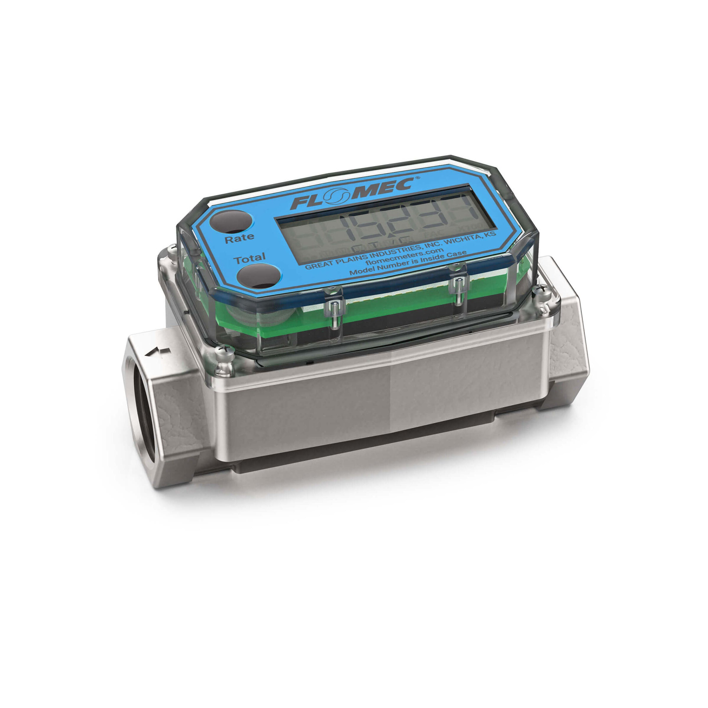 Turbine Flow Meter, Battery Powered Display, Aluminum Body for Solvent ...