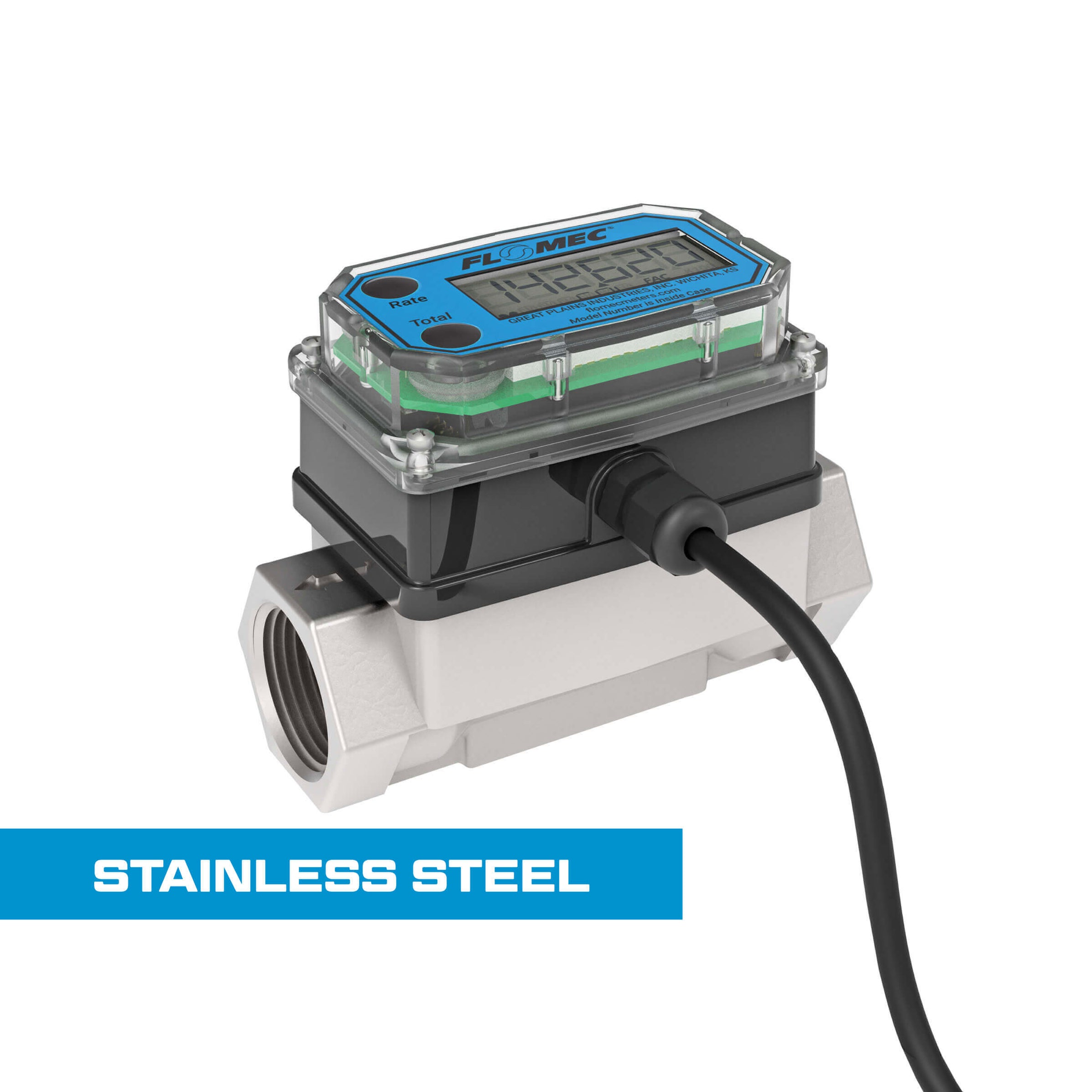 Turbine Flow Meter, Pulse Out, 4-20mA, Stainless Steel Body for Petro ...