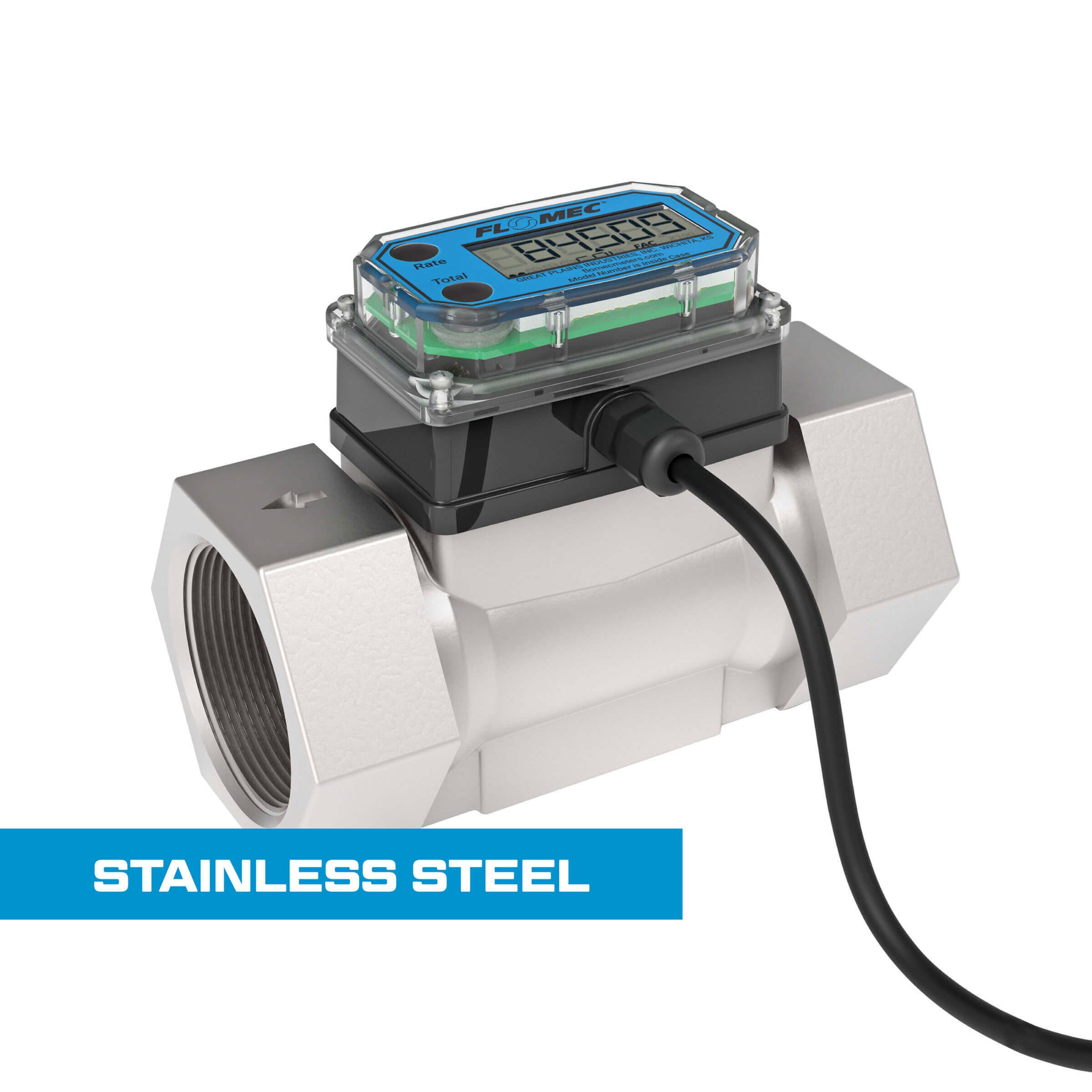 Turbine Flow Meter, Pulse Out, 4-20mA, Stainless Steel Body for Petro ...