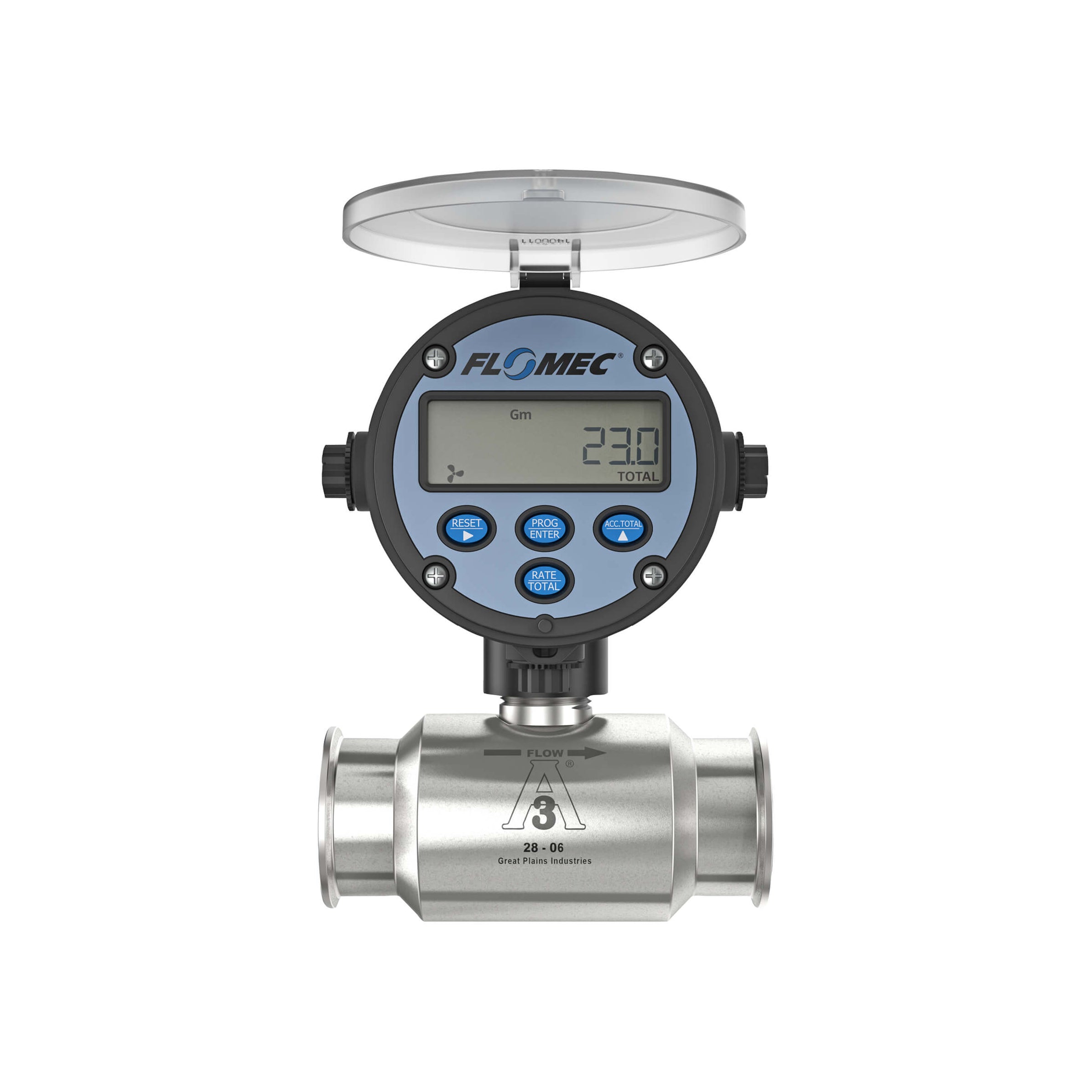 Turbine Flow Meter, Battery Powered Display, 3A Food Grade, Stainless ...