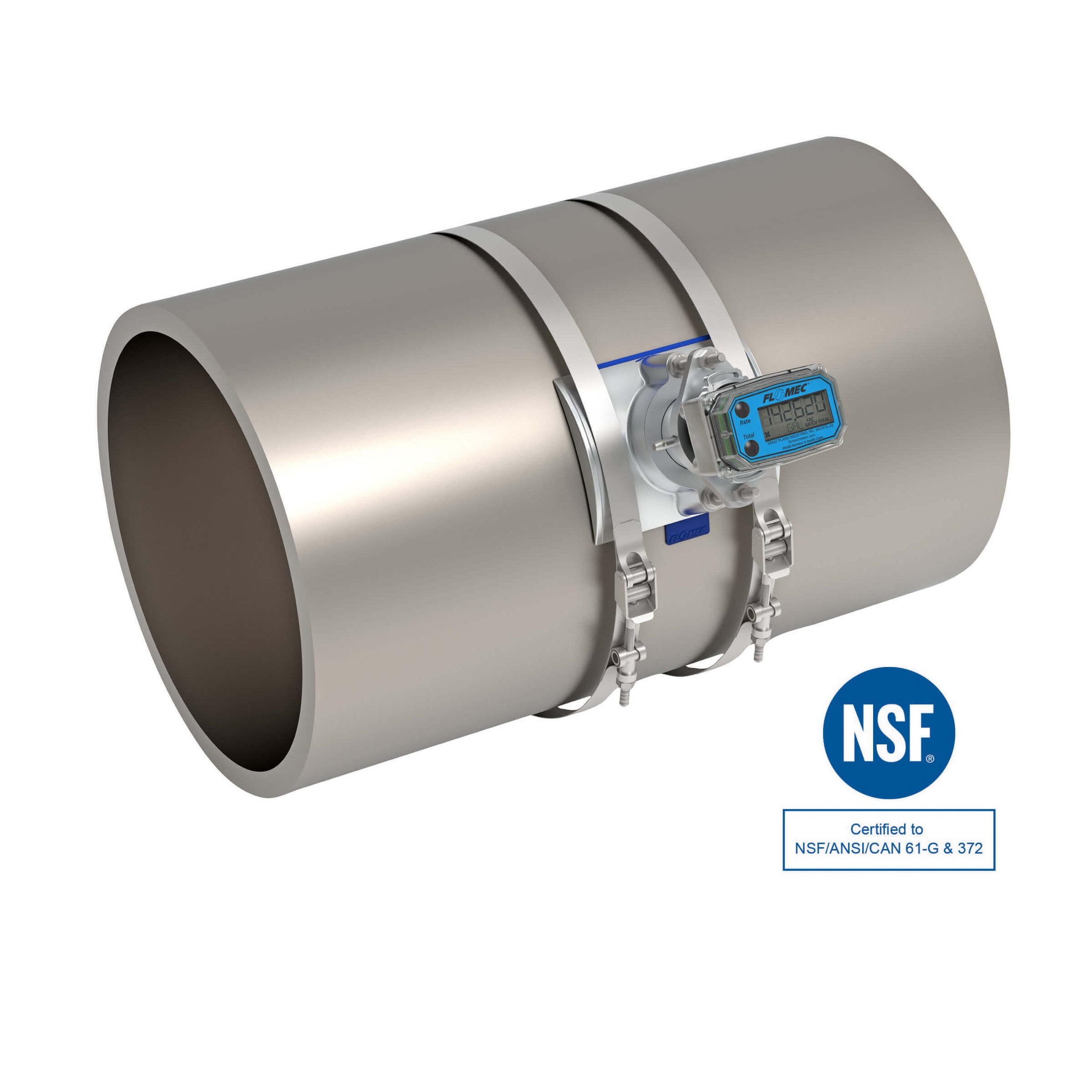 Ultrasonic Flow Meter, Battery Powered Display, NPS IPS Pipe for Water ...