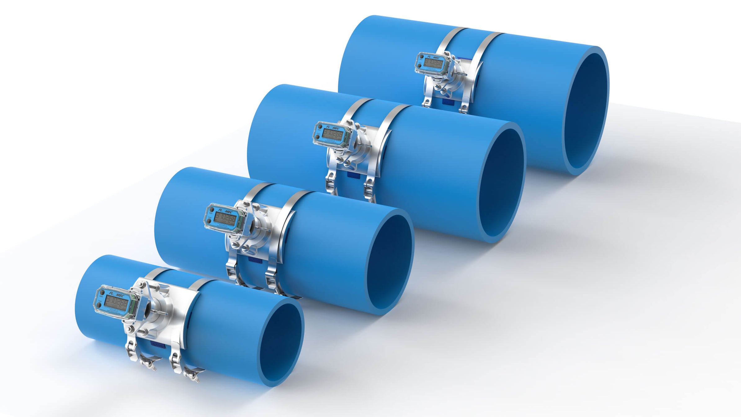 Ultrasonic Flow Meter, Battery Powered Display, PIP Pipe for Water ...