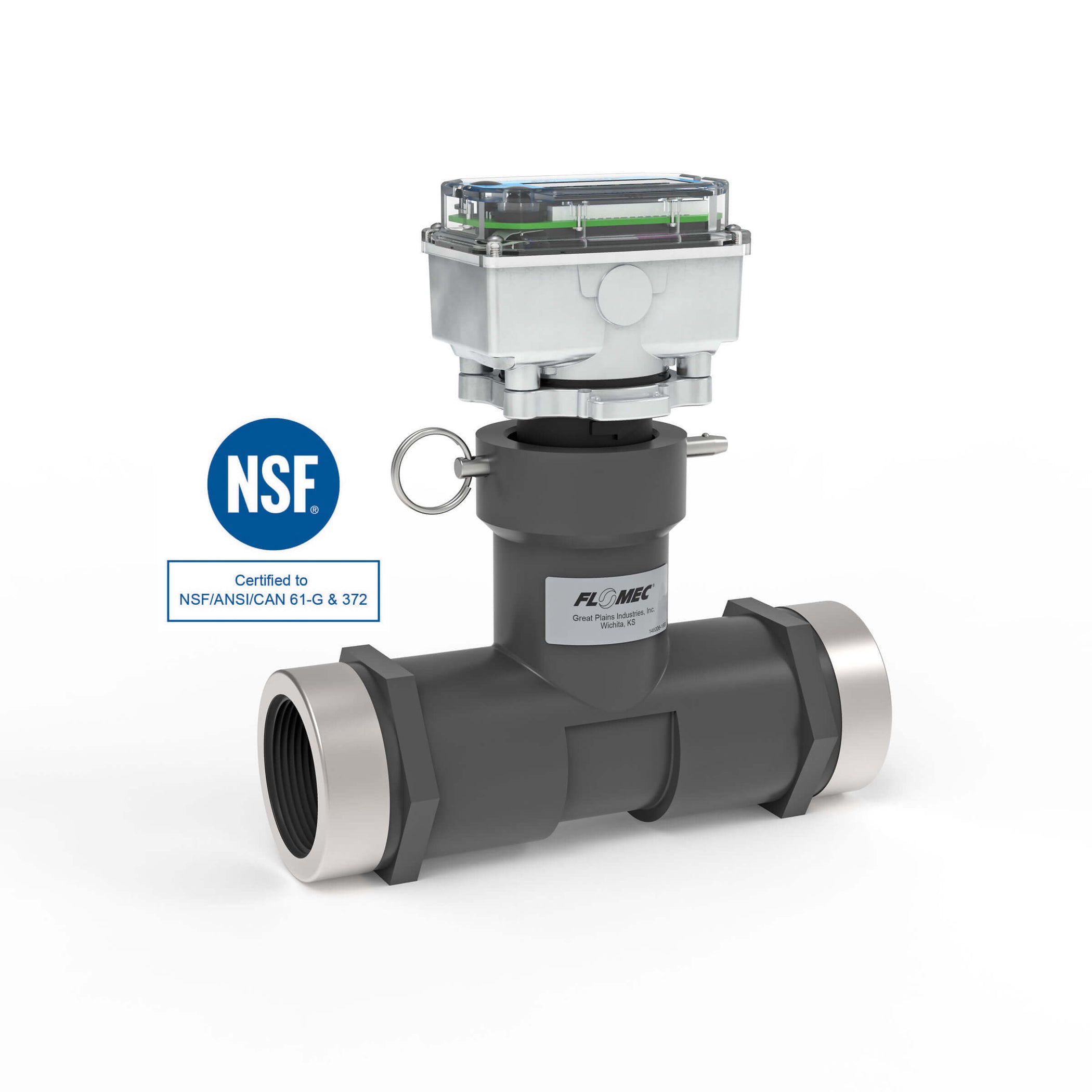 Ultrasonic Flow Meter, Battery Powered Display, Schedule 80 PVC Tee fo ...