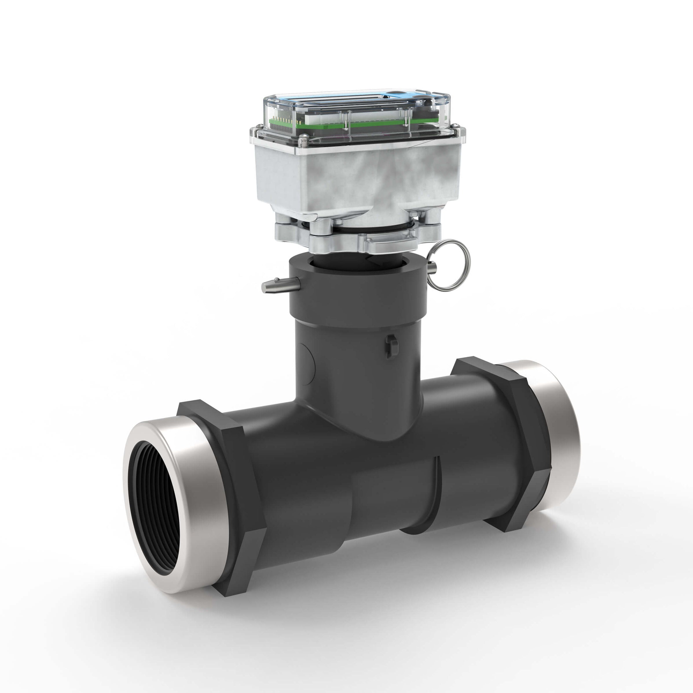 Ultrasonic Flow Meter, Battery Powered Display, Schedule 80 PVC Tee fo ...