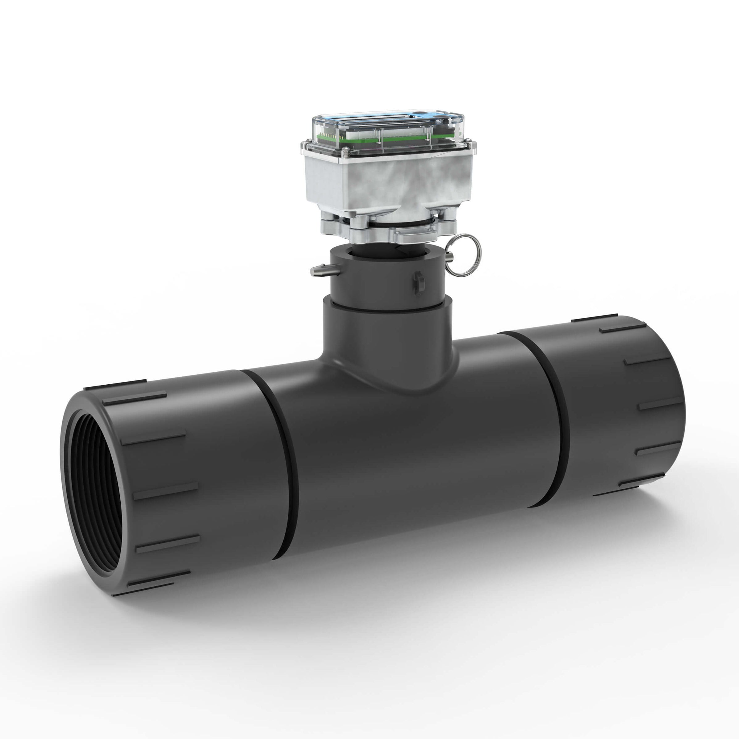 Ultrasonic Flow Meter, Battery Powered Display, Schedule 80 PVC Tee fo ...