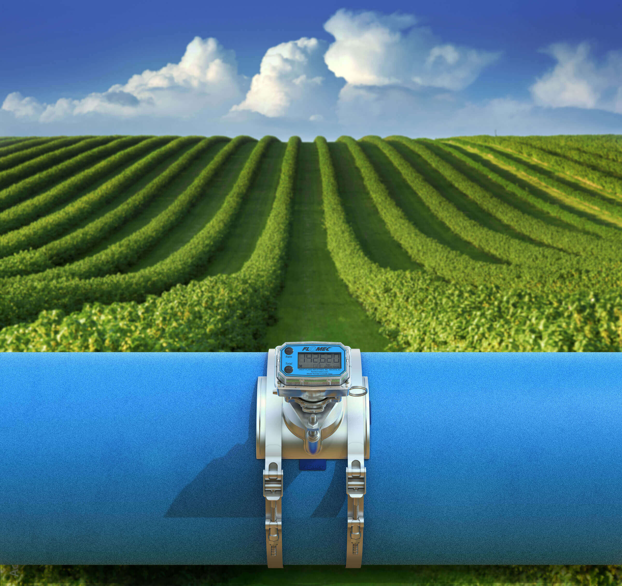 Ultrasonic Flow Meter, Battery Powered Display, PIP Pipe for Water ...