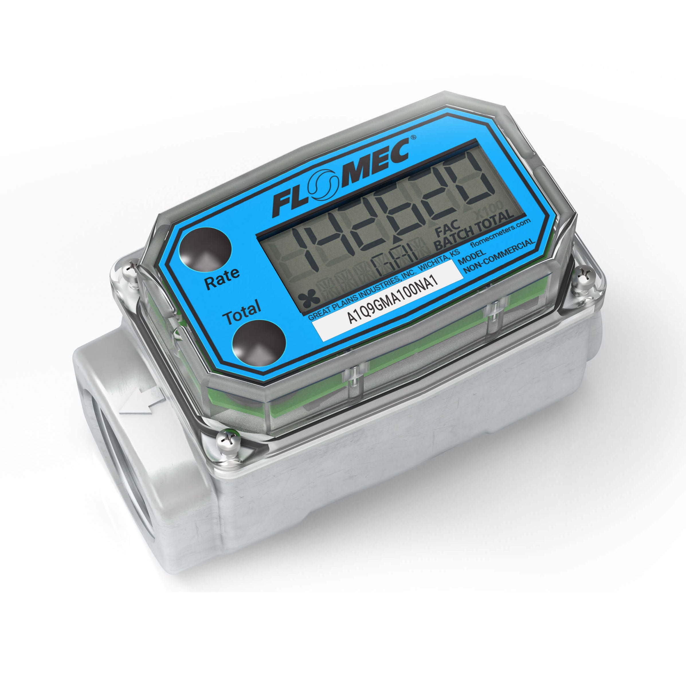 Turbine Flow Meter, Battery Powered Display, Aluminum Body for Thin Pe ...